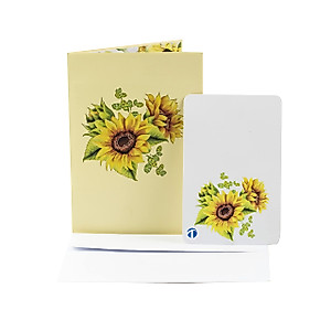 TRUANCE Pop Up Greeting Card Sunflowers- 3D Cards For Birthday, Anniversary, Mothers Day, Thank You Cards, Card for Mom, Congratulation Card, Love Card, All Occasion