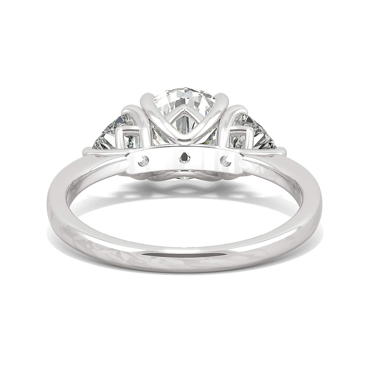 14K White Gold Moissanite by Charles & Colvard 8mm Round Engagement Ring-size 7 2.70cttw DEW