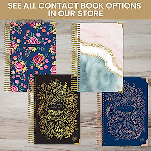 bloom daily planners New Address Book with Alphabetical Tabs - Hardcover Contact Book & Password Book Organizer for Addresses, Phone Numbers, Birthdays & Anniversaries (6” x 8.25”) - Marble