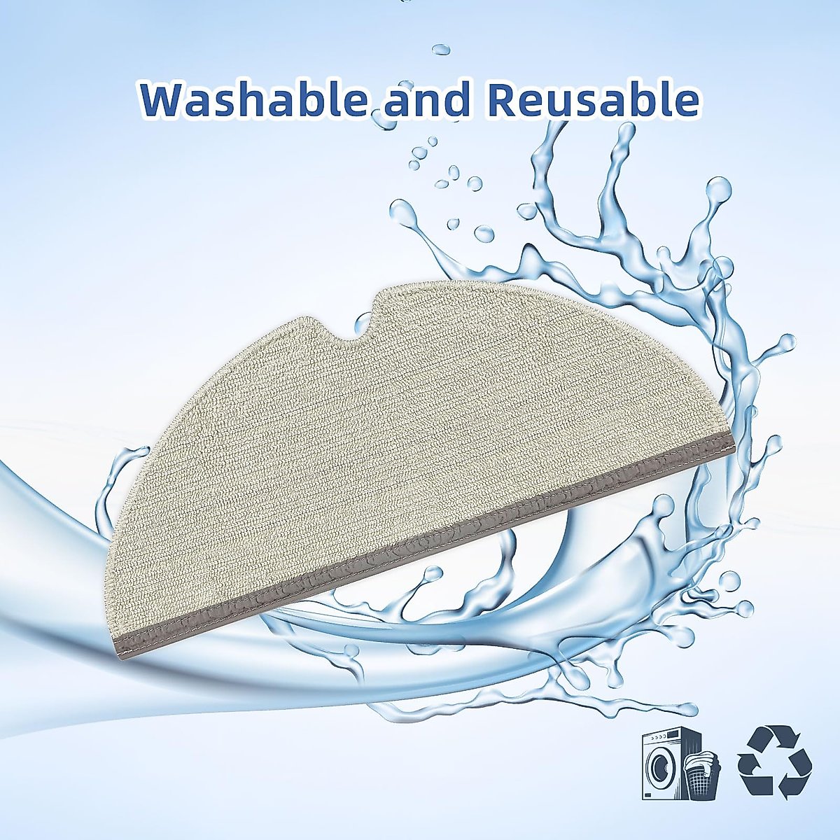 SONGRUI Replacement Spare Microfiber Mop Cloth Pad Compatible With Roborock E4, E5, S5, S5 Max, S6, S6 Pure, S6 MaxV, Q5, Q5 Pro, Q5 Pro+, Q7, Q7 Max, Q8 Max And Q8 Max+ Vacuum Robots 4 Pcs Kit