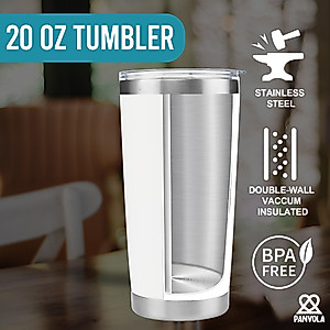 Panvola Educated Drug Dealer Funny Sarcastic Pharmacist Gift Nursing Student Graduation Nurse Doctor Dr Vacuum Insulated Tumbler Stainless Steel Travel Mug With Lid Straw (White, 20 oz)