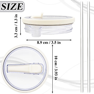 2 Pack 40oz Tumbler Lid Compatible with Stanley Cup 40 oz Tumbler Flip Straw Lid Replacement Fit for Stanley Quencher Leak-Proof Splash Resistant Reusable Tumbler Cover (White)