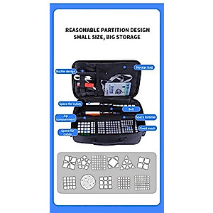 Professional Speed Cube Storage Bag with Individual Compartments for Timer/Cubes/Cup/ Mat Supplies- Black Satchel Shoulder Bag Carry Case Perfect for Competitions- from MRC