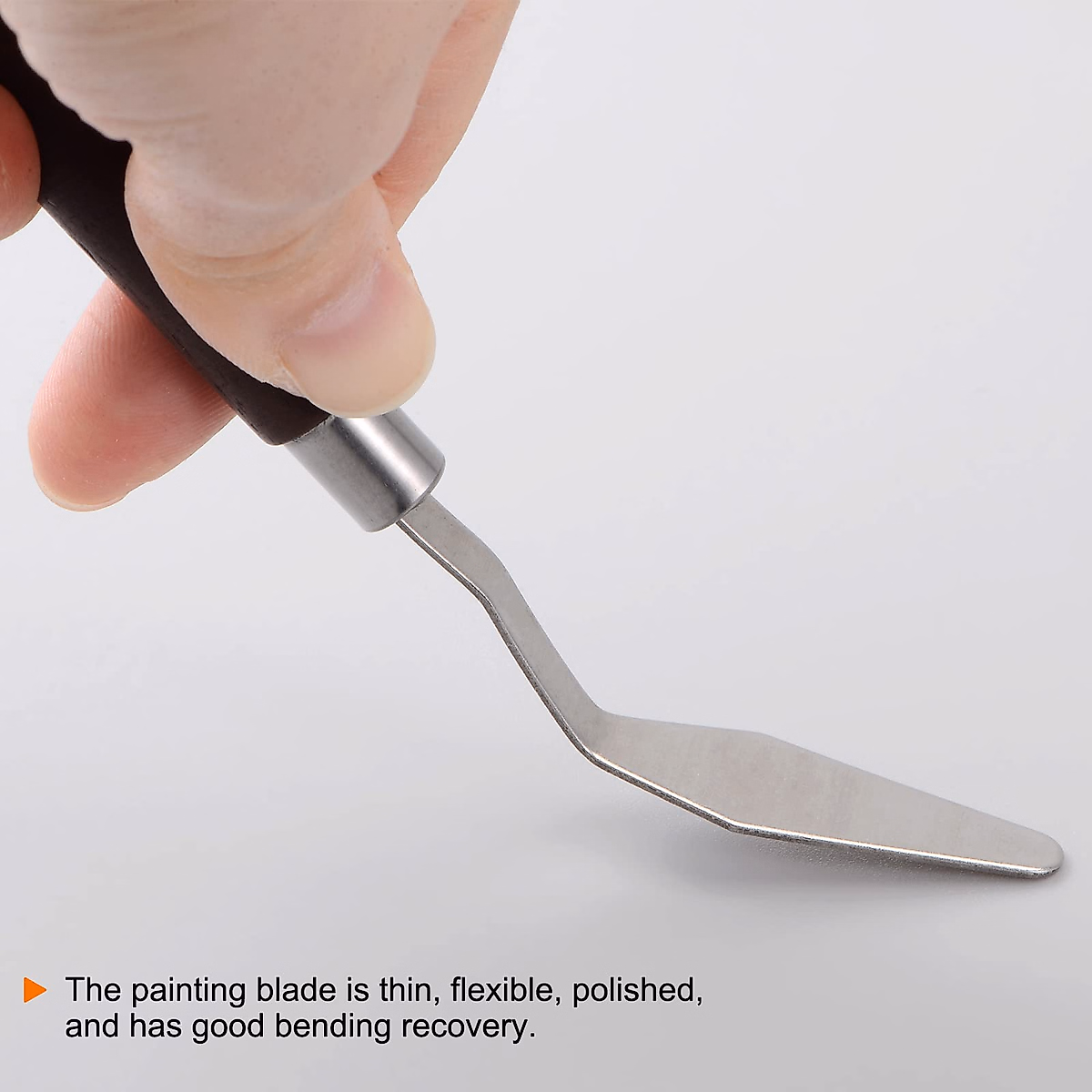 HARFINGTON 4pcs No.5 Palette Knives 14mm Width Stainless Steel Small Pointy Spatula Painting Pallet Knife with Wood Handle for Oil Acrylic Canvas Mixing Spreading, Red