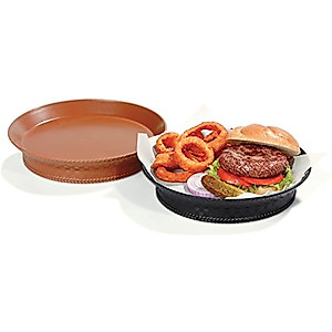 Carlisle FoodService Products 652703 WeaveWear Round Serving Basket, 10", Black (Pack of 12)