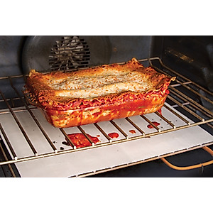 Non Stick Oven Spill Guard Oven Liner Mat. Oven Spills, Food Drippings Fall on Oven Liner - Not on Oven Floor. Forget Scrubbing Cleaning Messy Ovens. Re-sizable. By Perfect Life Ideas (1 Piece)