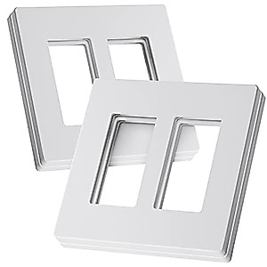 Bates- Screwless Decorator Wall Plates, Two Gang Switch Plate Covers, 4 Pack, Screwless Wall Plates 2 Gang, White Switch Plate Covers, Switch Cover Plate, Wall Switch Cover, Electrical Outlet Cover…
