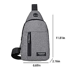SHILONG Small Sling Bag Fashion Chest Bag Crossbody Shoulder Strap Waterproof With Headphone Hole Outdoor Travel Essentials