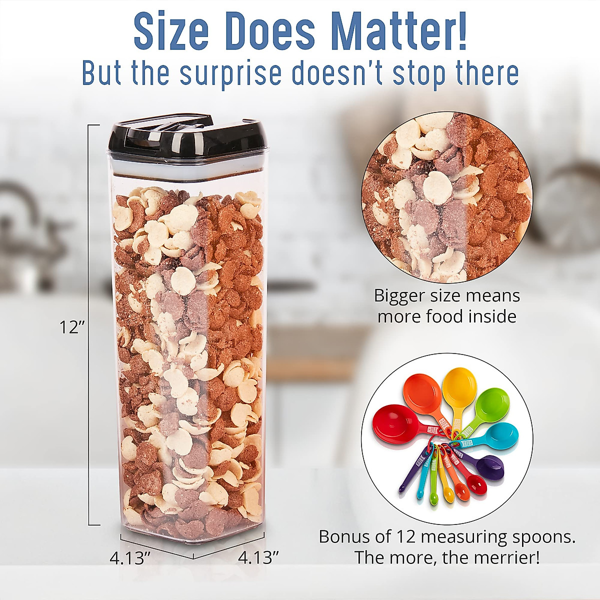 RedWoodBest Airtight Food Storage Containers Durable Food Containers to Keep Food Fresh – Tidy Your Kitchen Using Our Pantry Storage – Airtight Containers for Organizing - 3pc set