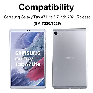 TopEsct Kids Case for Samsung Galaxy Tab A7 Lite 8.7 Inch 2021, Lightweight Kid-Proof Cover with Kickstand & Three Handles and Strap for Galaxy Tab A7 Lite 8.7 Inch (SM-T220/T225) (Red and Blue)