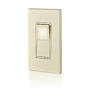 Leviton L5614-2T 15 Amp, 120/277 Volt, Decora LED Illuminated Rocker Single 4-Way AC Quiet Switch, Residential Grade, Grounding, Light Almond