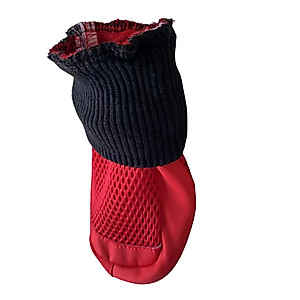 LONSUNEER Dog Boots Breathable Protect Paws Soft Nonslip Soles Set of 4 Size Large Color Red