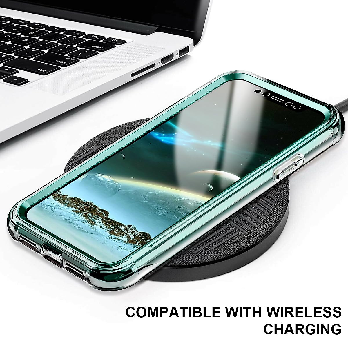 Turquiase Cute Flower Case for iPhone XR 6.1 inch Built with Screen Protector, Lightweight and Stylish Full Body Shockproof Protective Rugged TPU Case for Women/Girls