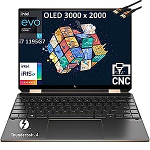 HP - Spectre x360 2-in-1 13.5" 3K2K OLED Touchscreen Laptop - Intel Evo Core i7 1195G7 2X TB4 MPP 2.0 Tilt Pen Included Windows 11 Home+ HDMI Cable (16GB RAM | 1TB PCIe SSD+32GB Intel Optane)