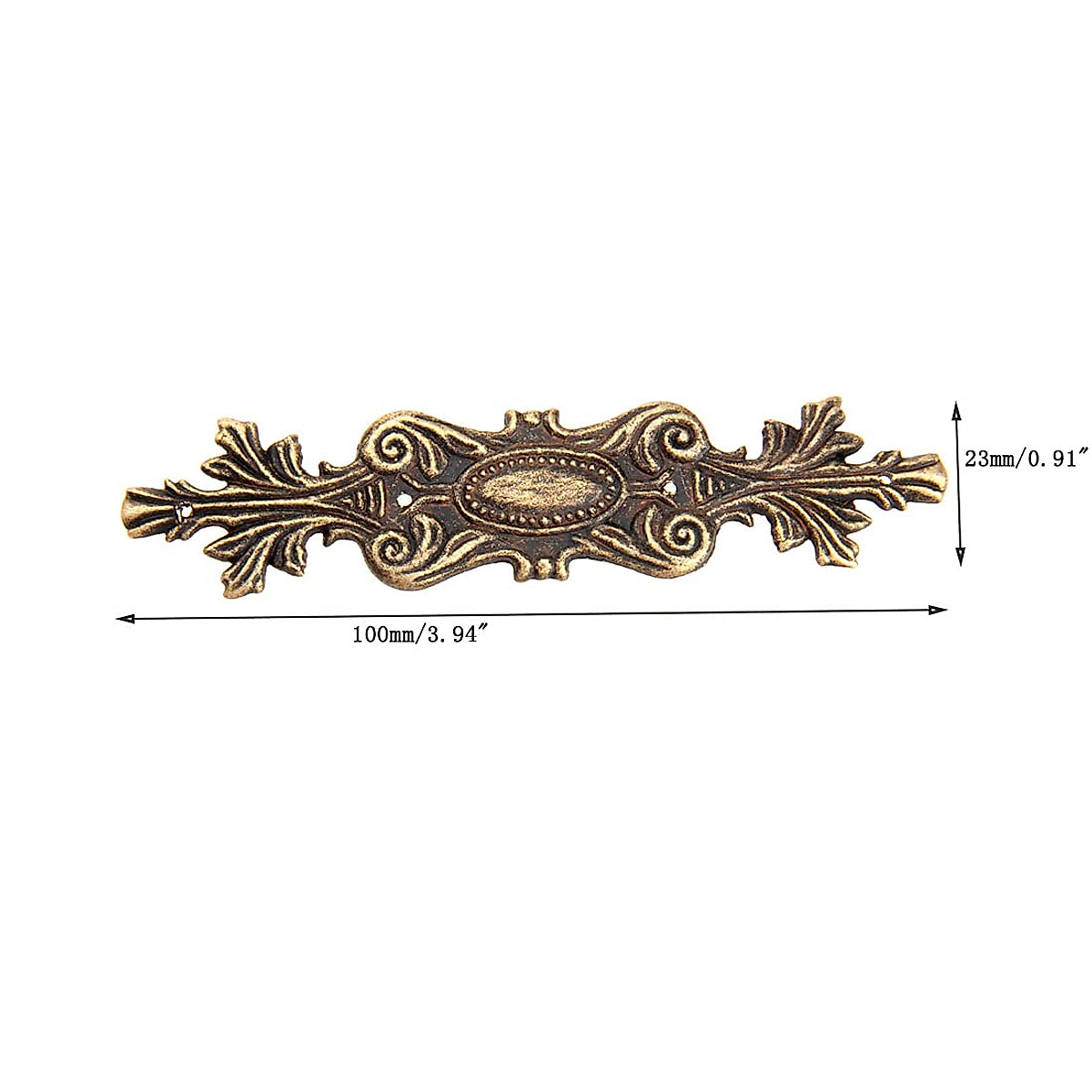 dophee 4 Pack Retro Decorative Corners Bracket, Antique Bronze Applique Furniture Chest Case Wooden Box Feet Leg Corner Protector Guard Furniture Fittings with Mounting Nails, 100x23mm/3.94"x0.91"