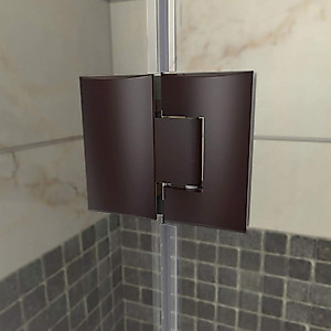 DreamLine Unidoor-X 31 in. W x 72 in. H Frameless Hinged Shower Door in Oil Rubbed Bronze, D12572-06