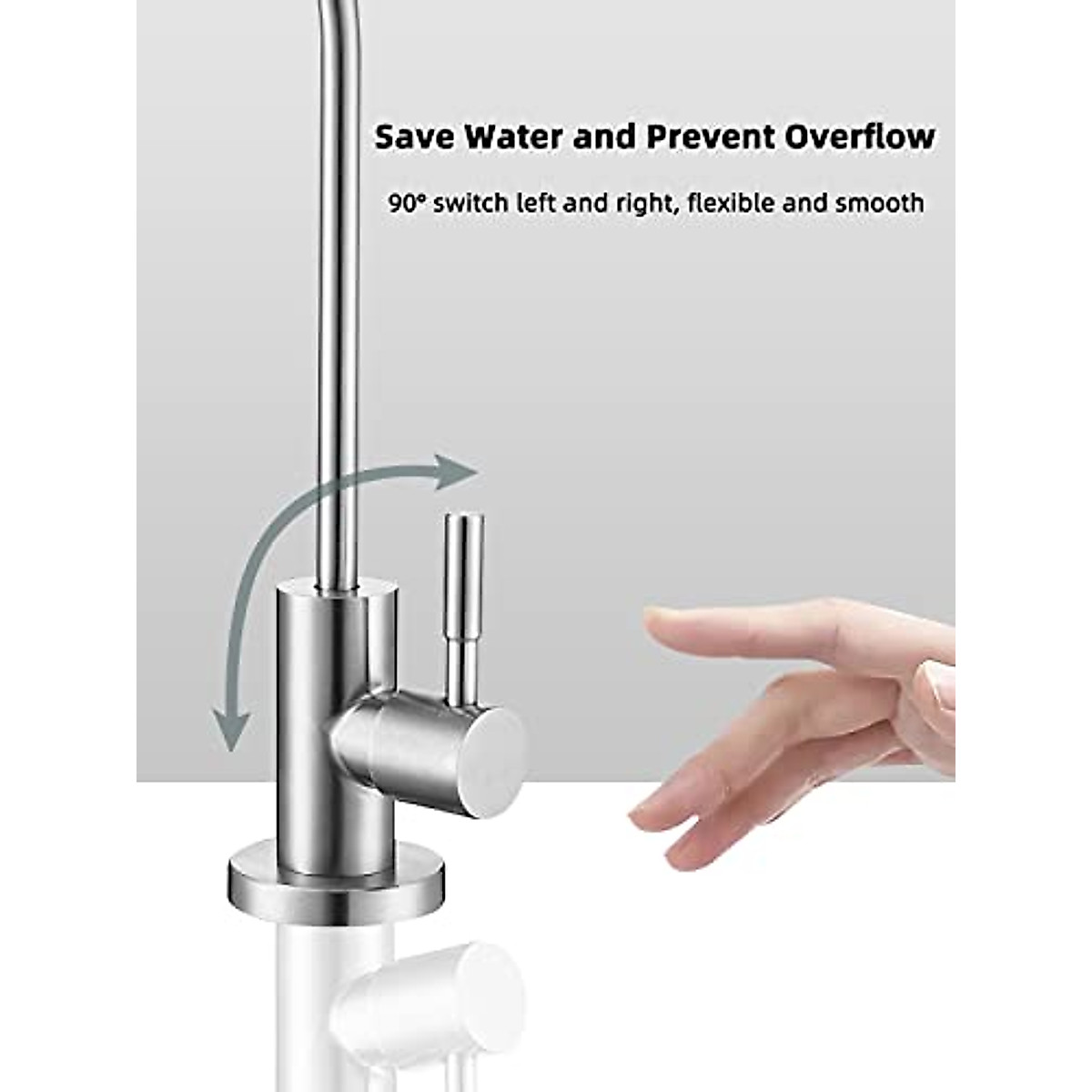 Drinking Water Faucet,Easy to Install Lead-Free Sink RO Faucet,Water Filter Faucet for Kitchen Bar Sink,Brushed Nickel SUS304 Reverse Osmosis Faucet
