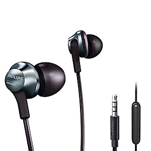 PHILIPS Pro Wired Earbud & In-Ear Headphones with Microphone, Ear Phones, In-Ear Headphones with Mic, Wired Earbuds, Powerful Bass, Lightweight, Hi-Res Audio, 3.5mm Jack for Phones and Laptops Comfort
