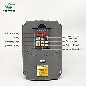 Huanyang VFD,Single to 3 Phase,Variable Frequency Drive,4kW 5HP 220V Input AC 17A for Motor Speed Control,HY Series