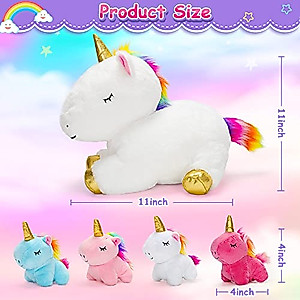 KMUYSL Unicorn Mommy Stuffed Animal with 4 Babies - Soft Plush Toy Set for Ages 3-8, Perfect Valentines & Birthday Gifts