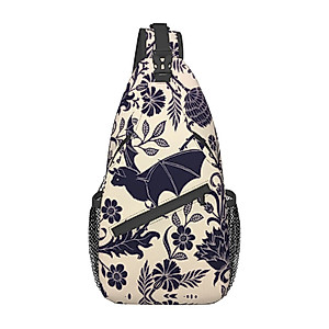 PETTDY Halloween Bat Sling Bag For Men Women Shoulder Backpack Chest Bags Crossbody Daypack For Hiking Camping Outdoor Trip