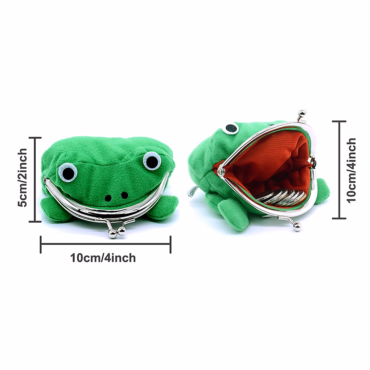 Kcikn Anime Cosplay Plush Purses, Cartoon Animal Frog Coin Purses Coin Pouch Key Credit Card Holder Novelty Toy School Prize Present for Kids Boys Girls