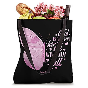 God Is Within Her She Will Not Fall Christian Sayings Women Tote Bag