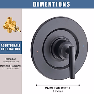 T2901BL Shower Lever Handle Replacement Compateble with Moen T2901BL Gibson Posi-Temp Valve Trim Kit, Chrome Shower Trim Kit Shower Lever Handle (#2510 Valve Required) (Black)