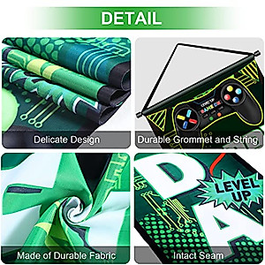 Game On Birthday Banner Video Game Birthday Party Decorations Game Controller Door Sign Happy Birthday Backdrop Banners Miner Gamer Birthday Party Background Block Night Decoration