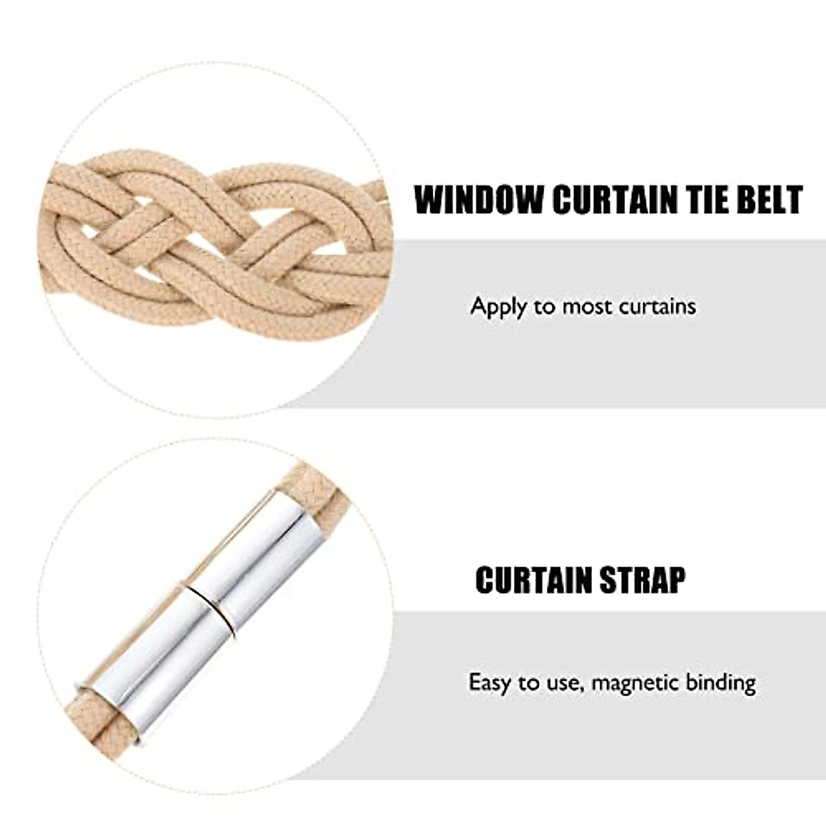 Garneck 2pcs Curtain Buckle Magnetic Curtain Holdbacks Window Blackout Clasp Chinese Knot Curtain Tie Magnetic Buckle Curtain Rope Magnetic Curtain Clip Office Cotton Rope Bohemian Hanger
