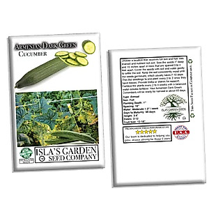 "Armenian Dark Green" Cucumber Seeds for Planting, 100+ Heirloom Seeds Per Packet, (Isla's Garden Seeds), Non GMO Seeds, Botanical Name: Cucumis sativus, Great Home Garden Gift