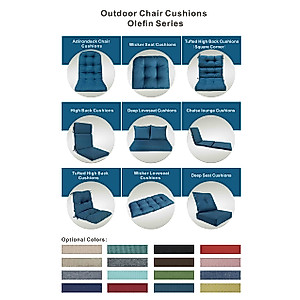 BOSSIMA Patio Furniture Cushions Comfort Deep Seat Glider Loveseat Cushion Indoor Outdoor Seating Cushions Teal Blue