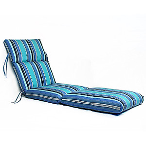 Comfort Classics 22W x 72L x 5H Hinge at 26" Sunbrella Outdoor CHANNELED Chaise Cushion in Dolce Oasis Inc. Made in USA.