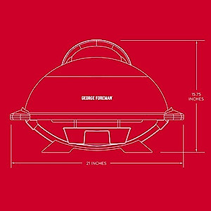 George Foreman GFO240S Indoor/Outdoor Electric Grill, 23.50 x 21.20 x 12.10, Silver