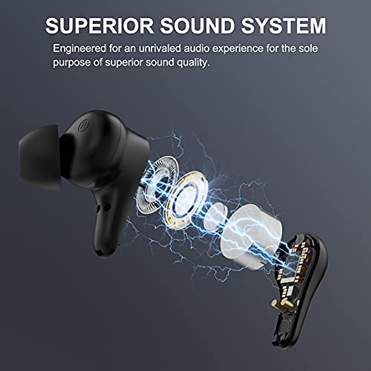 HTC True Wireless Earbuds Plus - ANC, Active Noise Cancellation IPX5 Water Resistant Bluetooth 5.0 with ENC, Stereo in-Ear Touch Control Earbuds