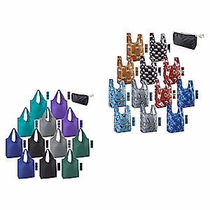 BeeGreen Reusable Bags for Shopping Machine Washable 24 Pack Xlarge Grocery bags Heavy Duty Folding with Elastic Band Colorful Groceries Totes Lightweight Durable