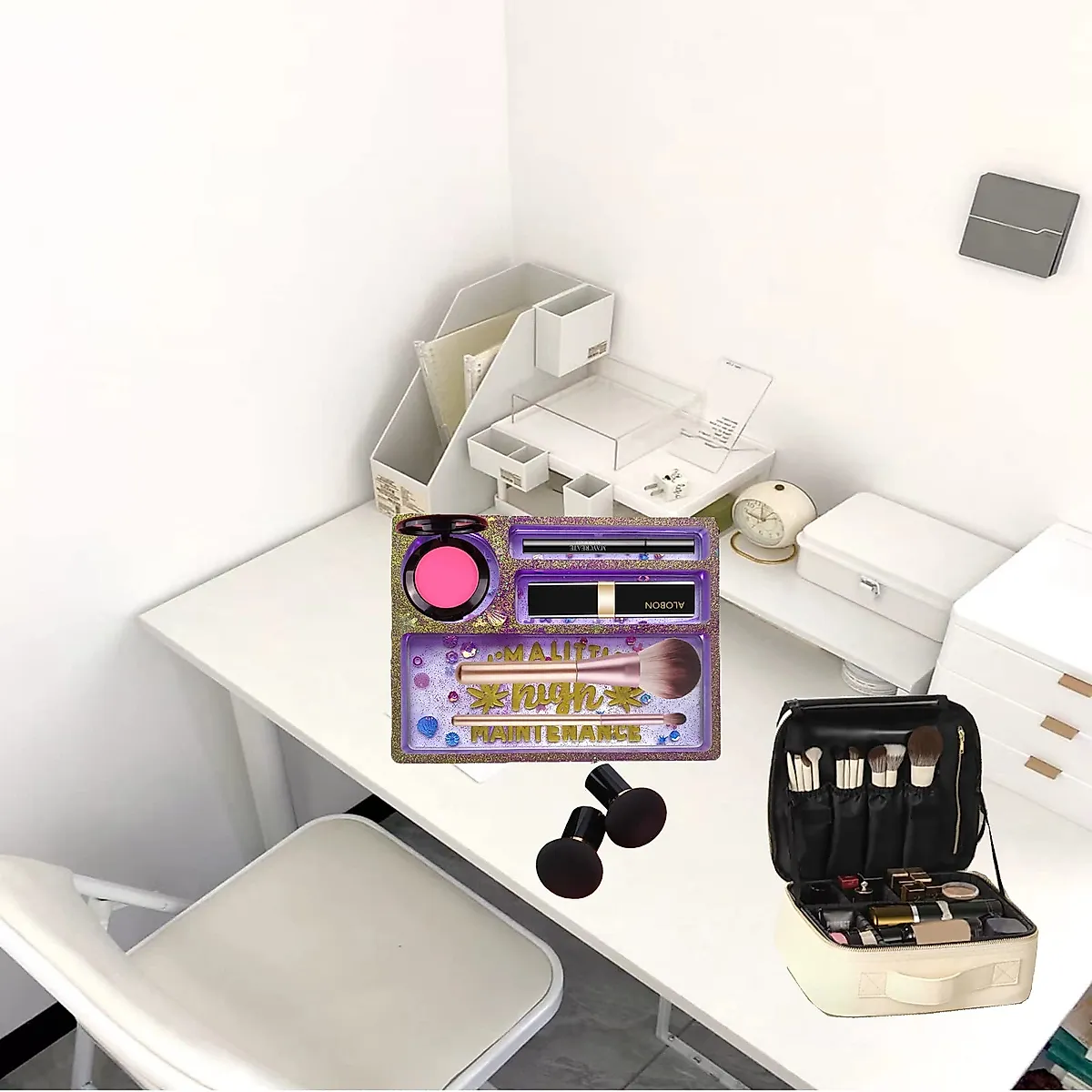 Mold with Lid and Grinder Mold,Silicone Molds for Resin - Large Resin Molds with Rolling Tray Mold and Resin Grinder Mold for Grind and Storage, DIY Storage Box Art Molds