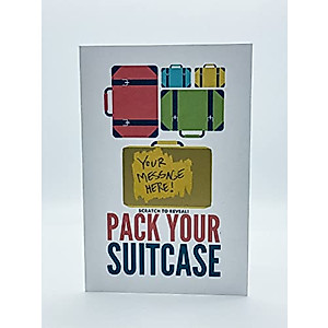 Pack Your Bags Travel Card Scratch To Reveal Your Personal Message Surprise Gift