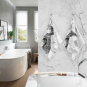 MAOBLYR Paris Eiffel Tower Set of 2 Fingertip Towel Larger Pure Cotton Soft Highly Absorbent Hand Towels for Bathroom Spa Home (16 x 28 Inches)