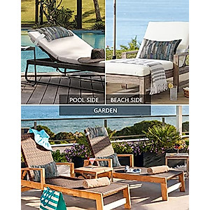 Recliner Head Pillow Ledge Loungers Chair Pillows with Insert Wood Panels Background Country House Lumbar Pillow with Adjustable Strap Outside Patio Decorative Garden Cushion for Bench Couch, 2 PCS