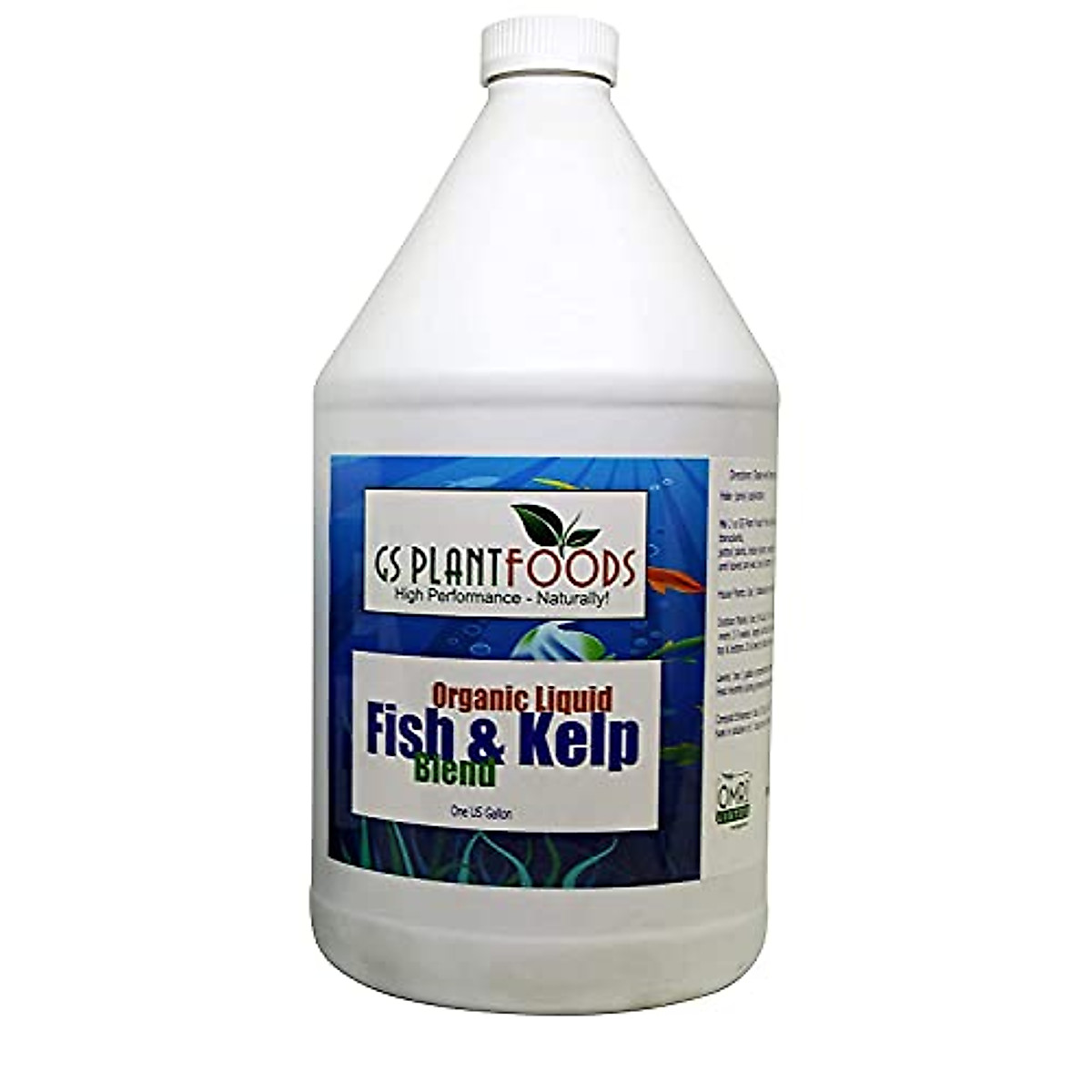 Omri Listed Fish & Kelp Fertilizer by GS Plant Foods (1 Gallon) - Organic Fertilizer for Vegetables, Trees, Lawns, Shrubs, Flowers, Seeds & Plants - Hydrolyzed Fish and Seaweed Blend