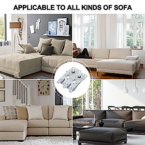 DEEPDREAM 2 Pack Sectional Couch Connectors Metal Couch Clips Sofa Connector Interlocking Furniture Connector with 24 Screws