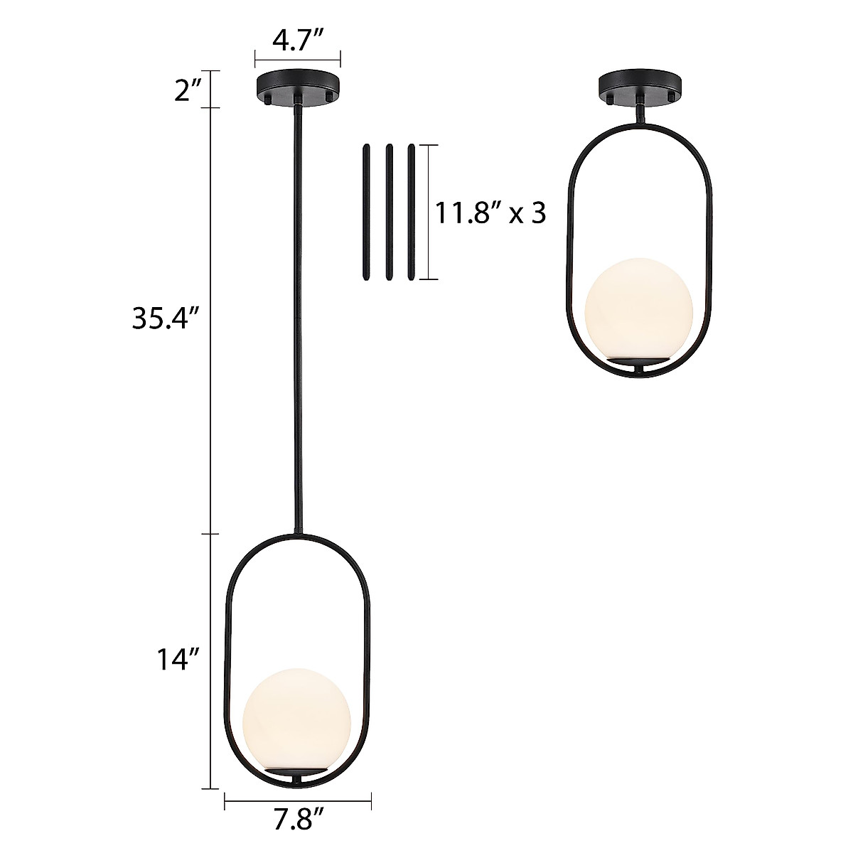 Black Pendant Light Fixtures Globe Pendant Lights Kitchen Island Modern Pendant Lighting Fixtures 1-Light