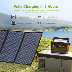 ALLPOWERS 700W Power Station with Solar Panel Included, 606Wh Solar Generator with Portable Solar Panel 18V 140W for Camping 12V Battery Laptop Phone RV Christmas Lights
