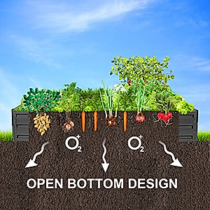 Thanaddo Raised Garden Bed 6x3x1 ft Outdoor Planter Box with Injury-Proof Edge and Free Gloves Galvanized Metal Garden Bed Kit for Vegetables, Flowers, Herbs and Succulents, Grey