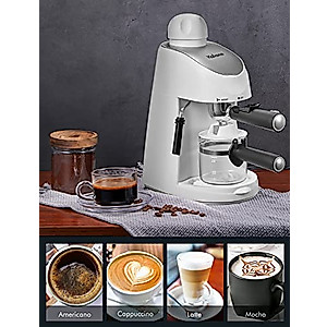 Yabano Espresso Machine, 3.5Bar Espresso Coffee Maker, Espresso and Cappuccino Machine with Milk Frother, Espresso Maker with Steamer (White)