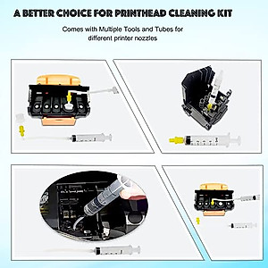 NGOODIEZ Printhead Cleaning Kit for Inkjet Printers Epson, HP, Brother, or Canon - Universal Print Head Cleaner Kit for Printer Nozzle - Works on Sublimation Ink, Pigment Ink, and Dye Ink (100mL)