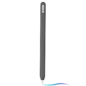 Ultra Thin Silicone Skin Cover Compatible with Apple Pencil 2nd Gen, Protective Silicone Case for iPad Pro 11 12.9 inch 2018 Pencil Case Shockproof Soft Silicone Sleeve(Dark Grey)