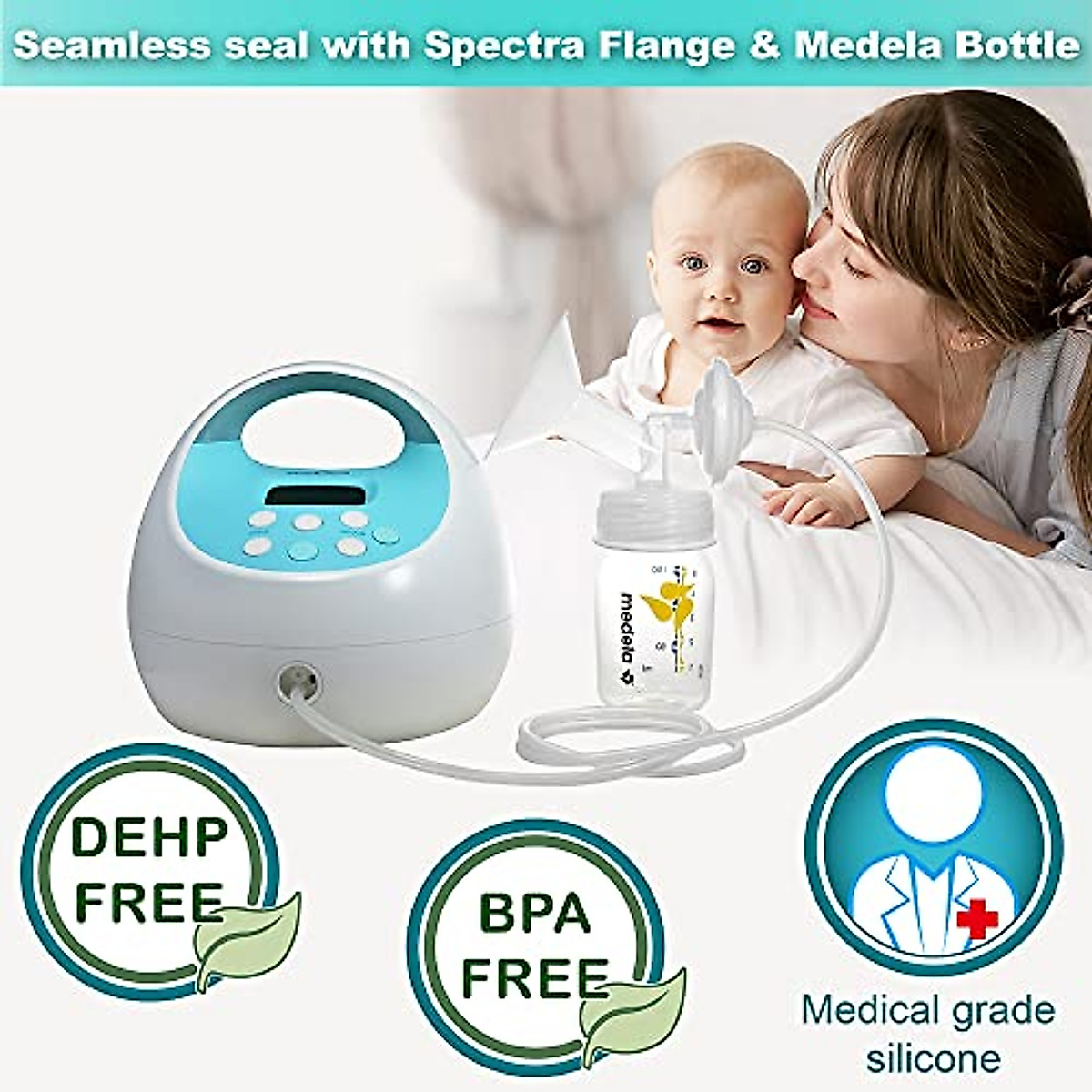 Nenesupply Bottle Thread Changer Converter Flange Adapter for Spectra Flange. Use with Spectra S2 Accessories and Medela Bottles. Not Original Spectra Pump Parts Use as Spectra Medela Adapter