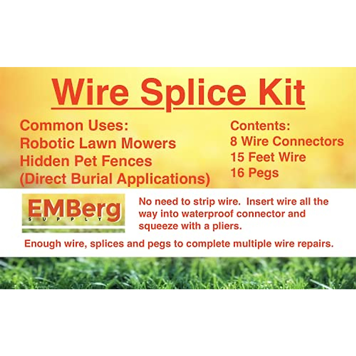 EMBerg Waterproof Wire Splice Kit for Wire Break Repair in Electric In-Ground Dog Fence Systems and Robot Lawn Mowers
